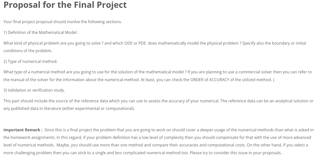 Solved I need a project proposal for Computational Methods | Chegg.com
