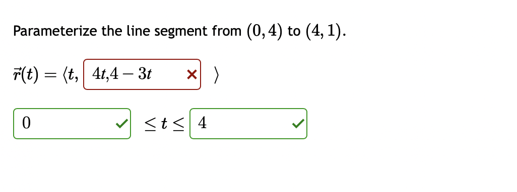 Solved Parameterize The Line Segment From 04 To 41let 