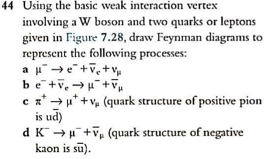 14 Using the basic weak interaction vertex involving | Chegg.com
