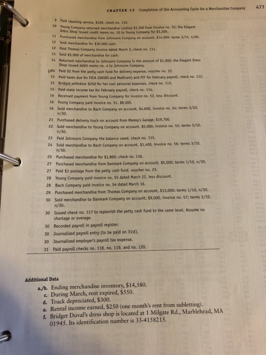 In College accounting 13th edition, mini practice set | Chegg.com