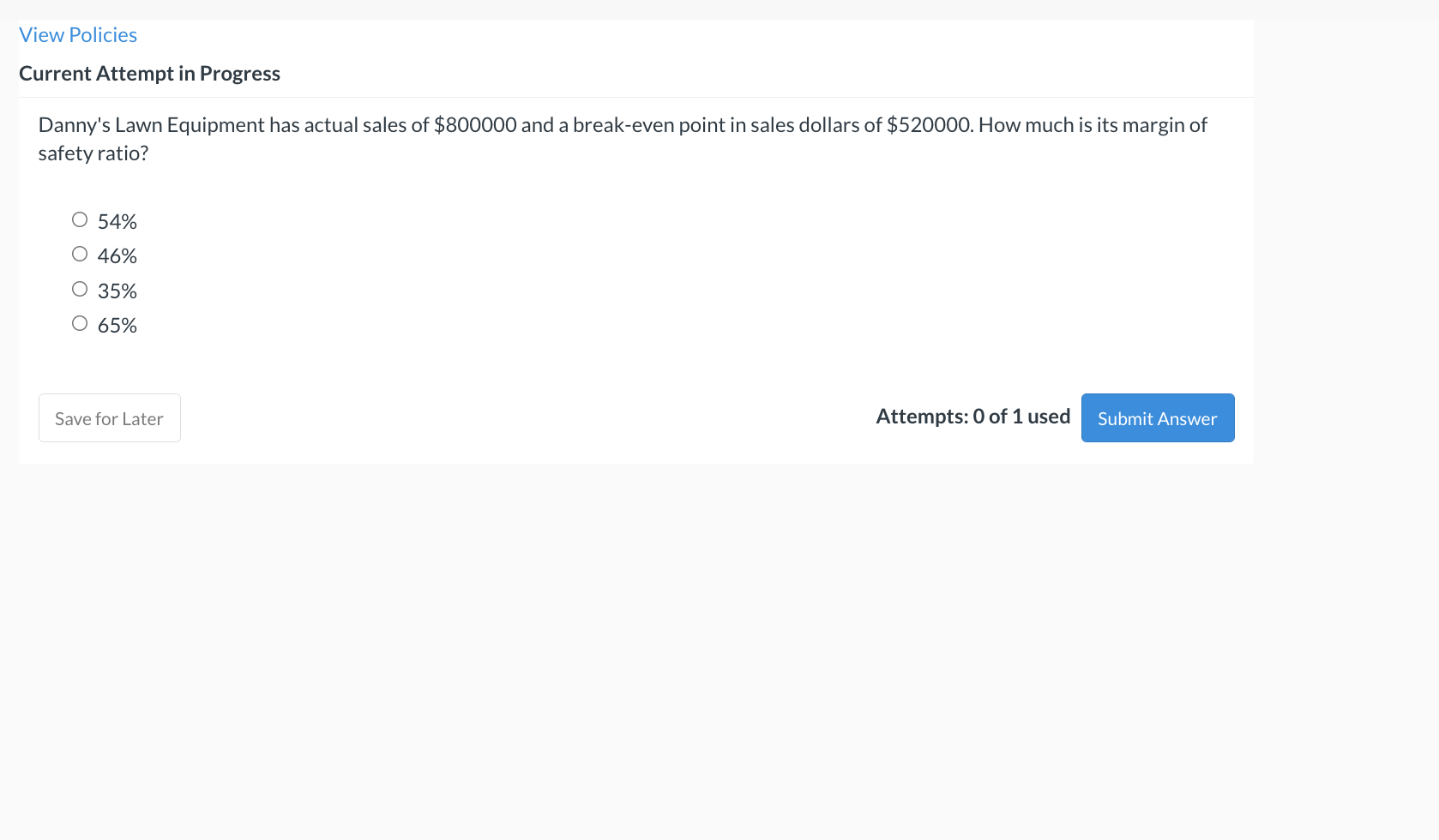 Solved View Policies Current Attempt in Progress Danny's | Chegg.com