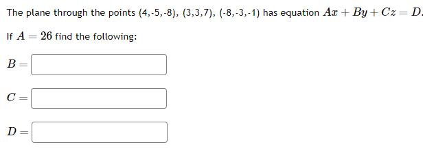 Solved The plane through the points | Chegg.com