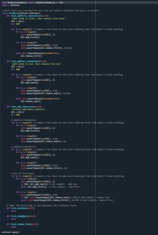 Solved Need help with, the def contains , def neighbors, and | Chegg.com
