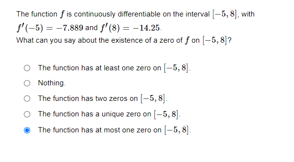 Solved The function f is continuously differentiable on the | Chegg.com