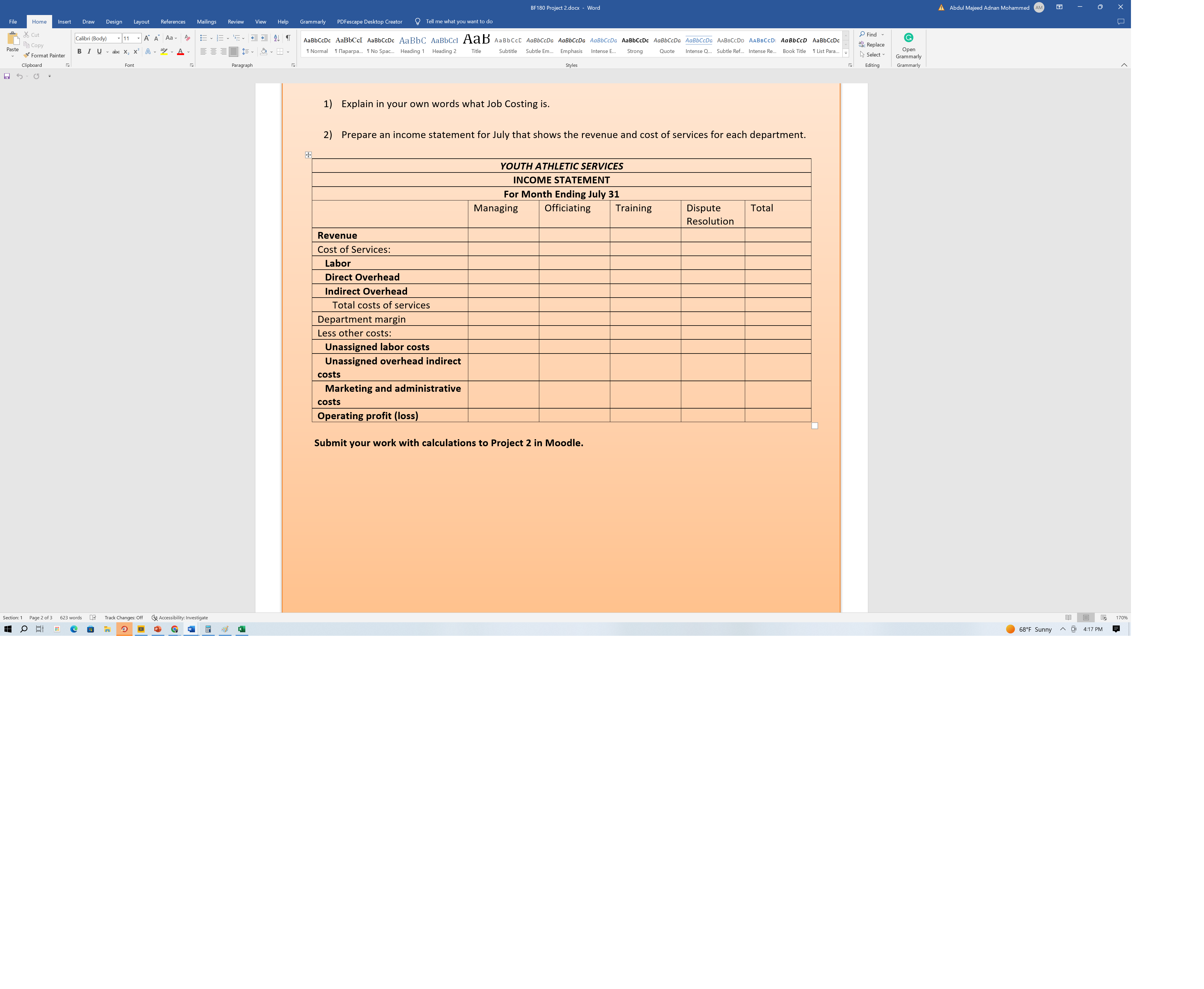 Solved Project Description Youth Athletic Services YAS Chegg