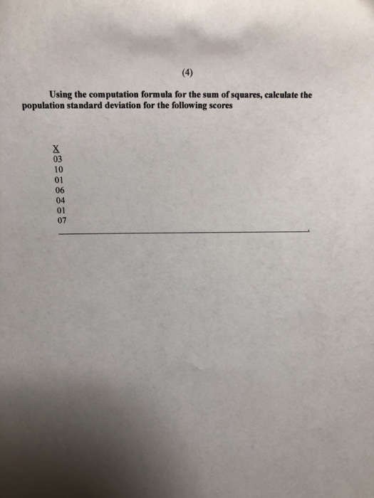 Solved Using the computation formula for the sum of squares, | Chegg.com