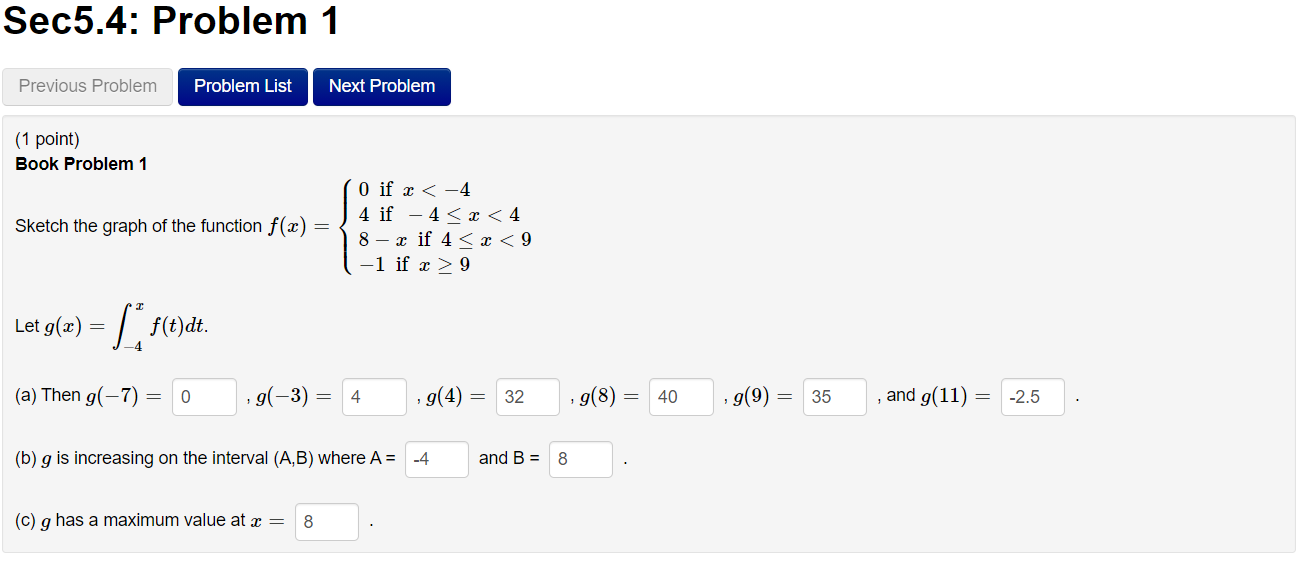 Solved Sec5.4: Problem 1 Previous Problem Problem List Next | Chegg.com