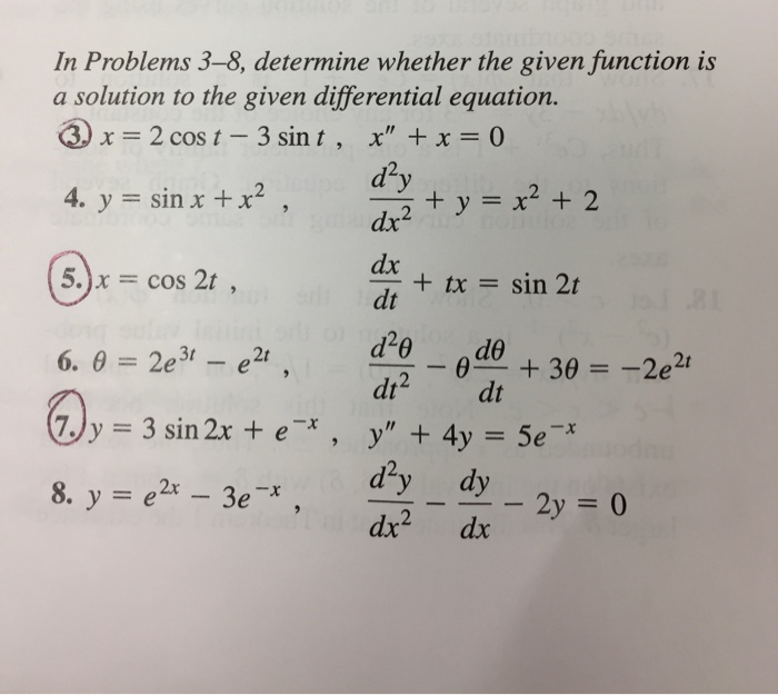 Solved In Problems 3-8, determine whether the given function | Chegg.com Solved In Problems 3-8, determine whether the given function | Chegg.com