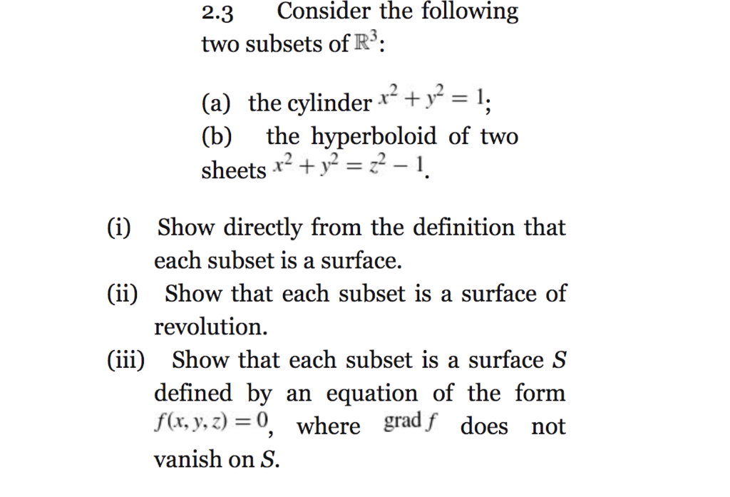 Solved 2.3 Consider the following two subsets of R3: (a) the | Chegg.com