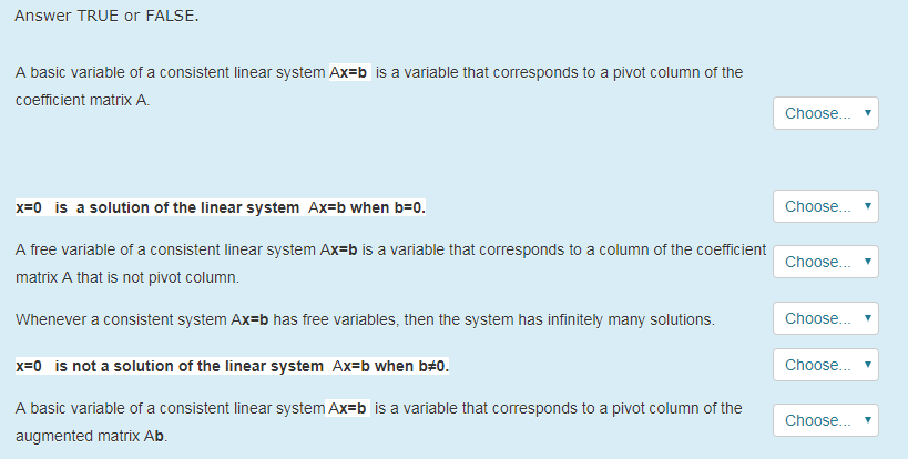 Solved Answer True Or False A Basic Variable Of A 