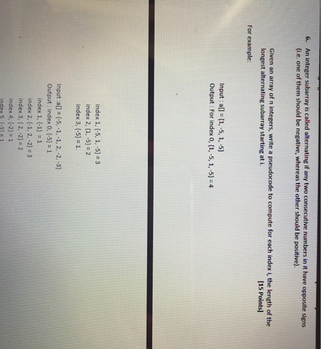 Solved An integer subarray is called alternating if any two | Chegg.com