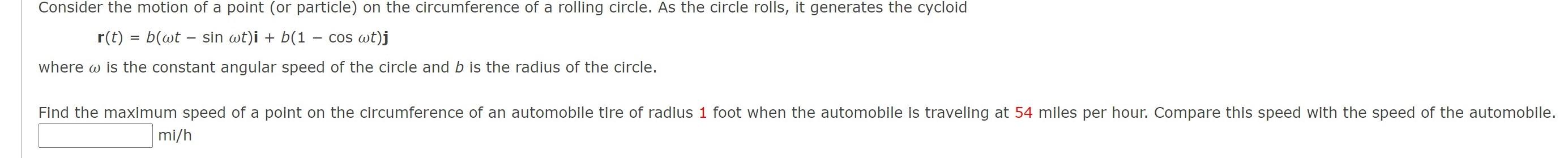 Solved Consider the motion of a point (or particle) on the | Chegg.com