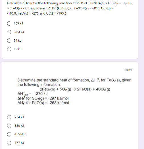 Solved Calculate Hrxn for the following reaction at 25.0 oC: | Chegg.com