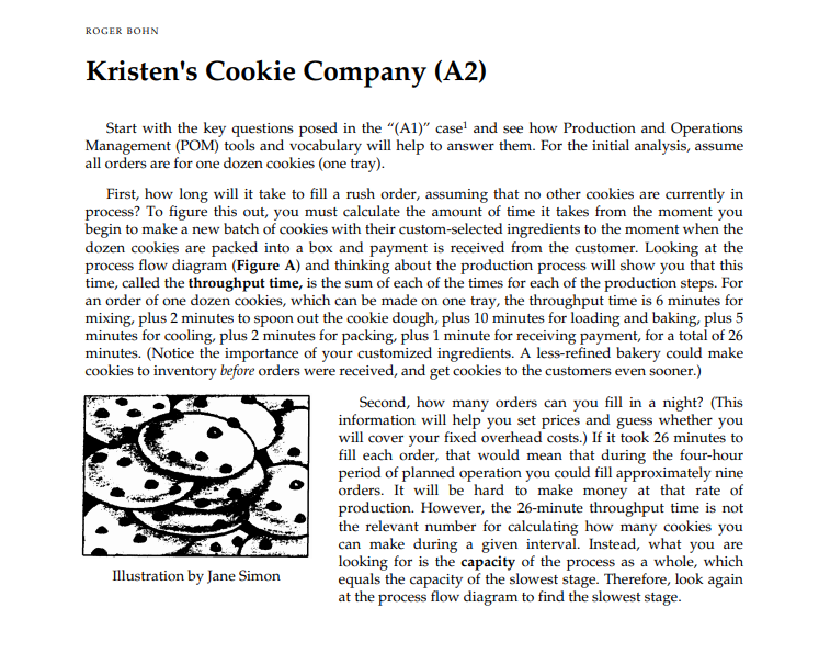 ROGER BOHN Kristen's Cookie Company (A2) Start with | Chegg.com
