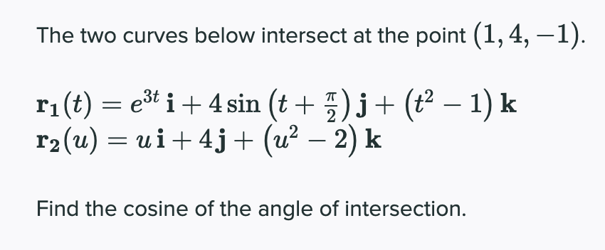 Solved The two curves below intersect at the point (1,4, | Chegg.com