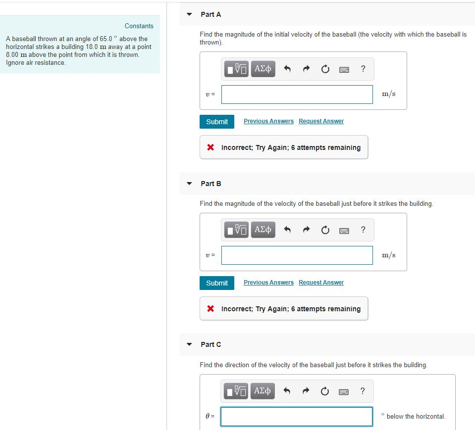 Solved Part A Constants Find the magnitude of the initial | Chegg.com
