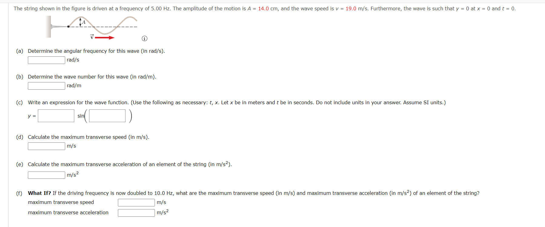 Solved (a) ﻿Determine the angular frequency for this wave | Chegg.com