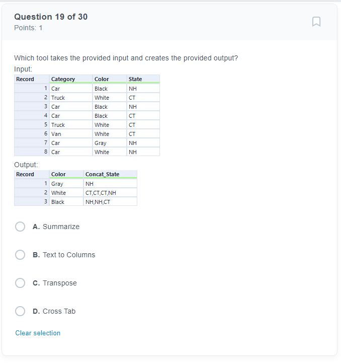 Solved Question 11 of 30 Points: 1 The following data table | Chegg.com