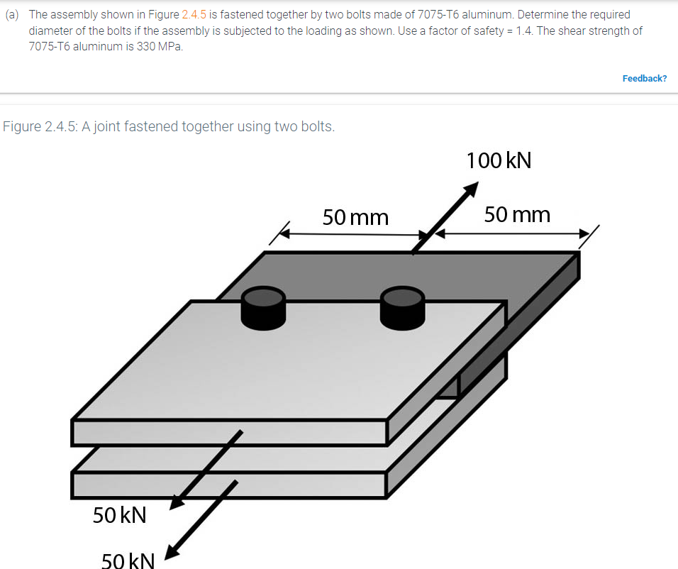 Solved (a) The assembly shown in Figure 2.4.5 is fastened | Chegg.com