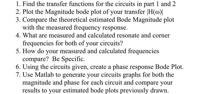 Solved 1. Find the transfer functions for the circuits in | Chegg.com