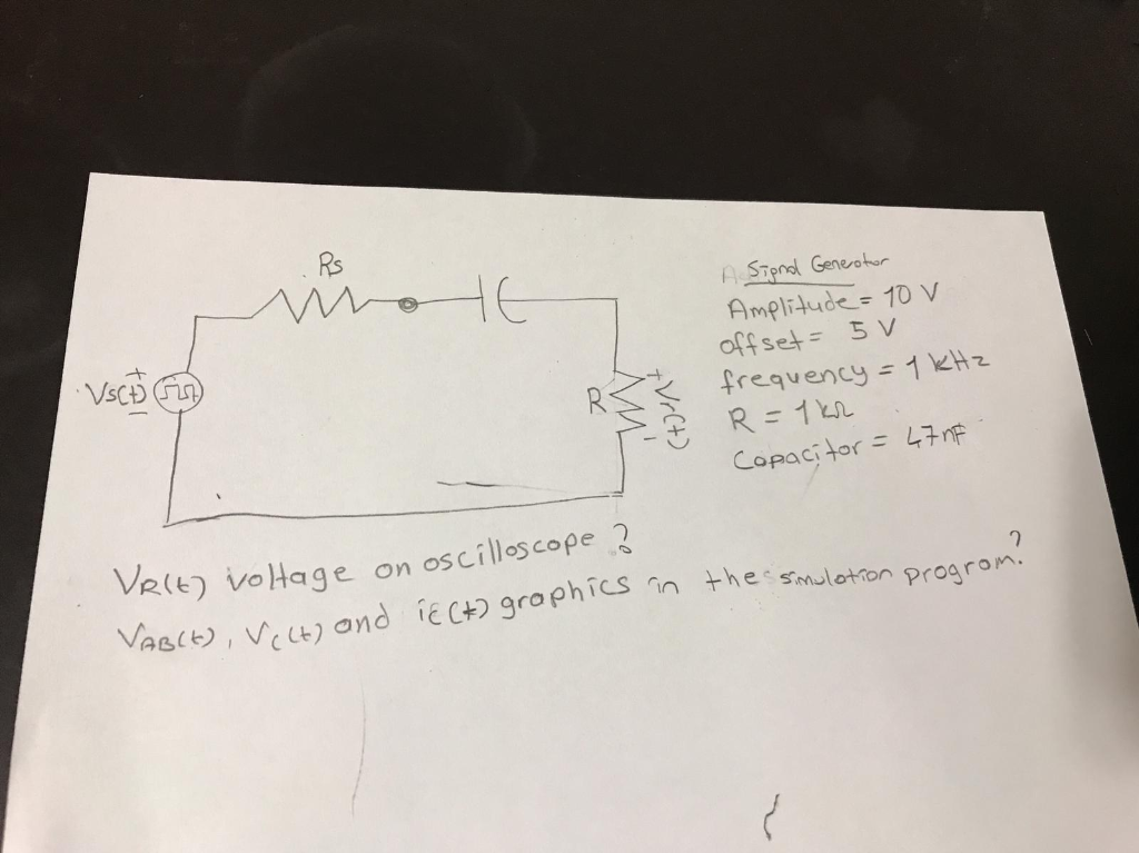 Solved Using Multisim Signal Generator: Amplitude=10V | Chegg.com
