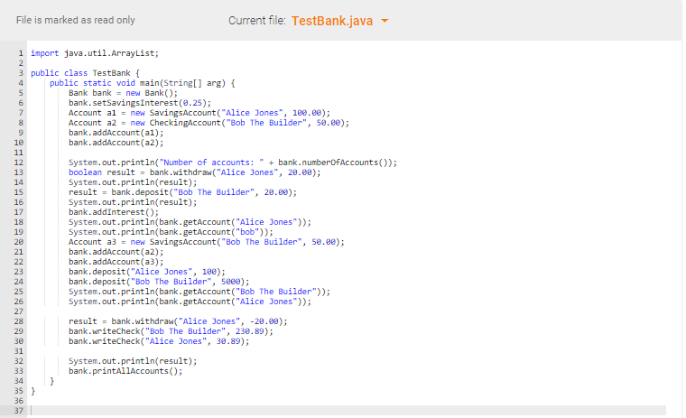 Solved Abstract Classes, Inheritance (Bank Application) 150 | Chegg.com
