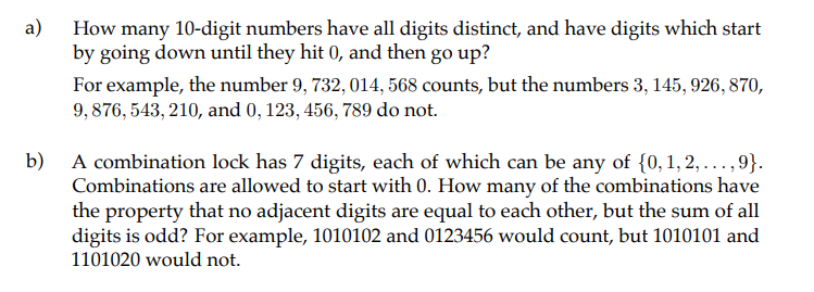 Solved a) How many 10-digit numbers have all digits | Chegg.com