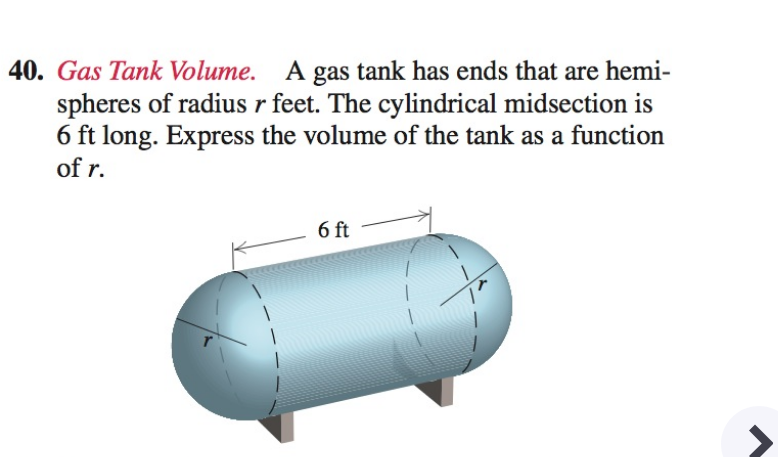 Solved 40. Gas Tank Volume. A gas tank has ends that are | Chegg.com