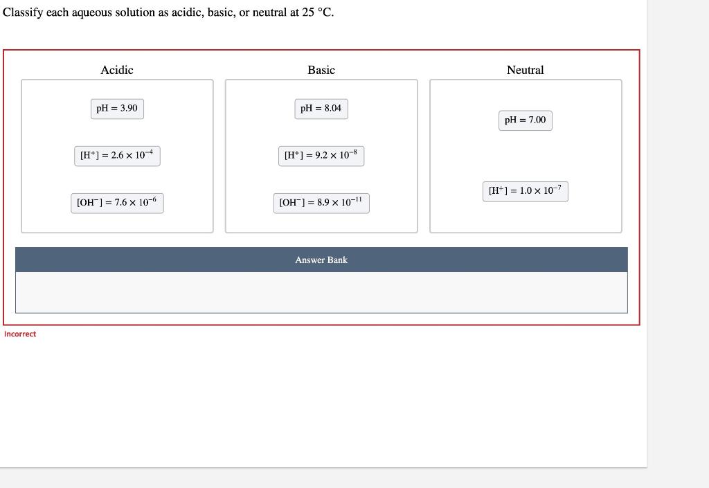Solved Classify each aqueous solution as acidic, basic, or | Chegg.com