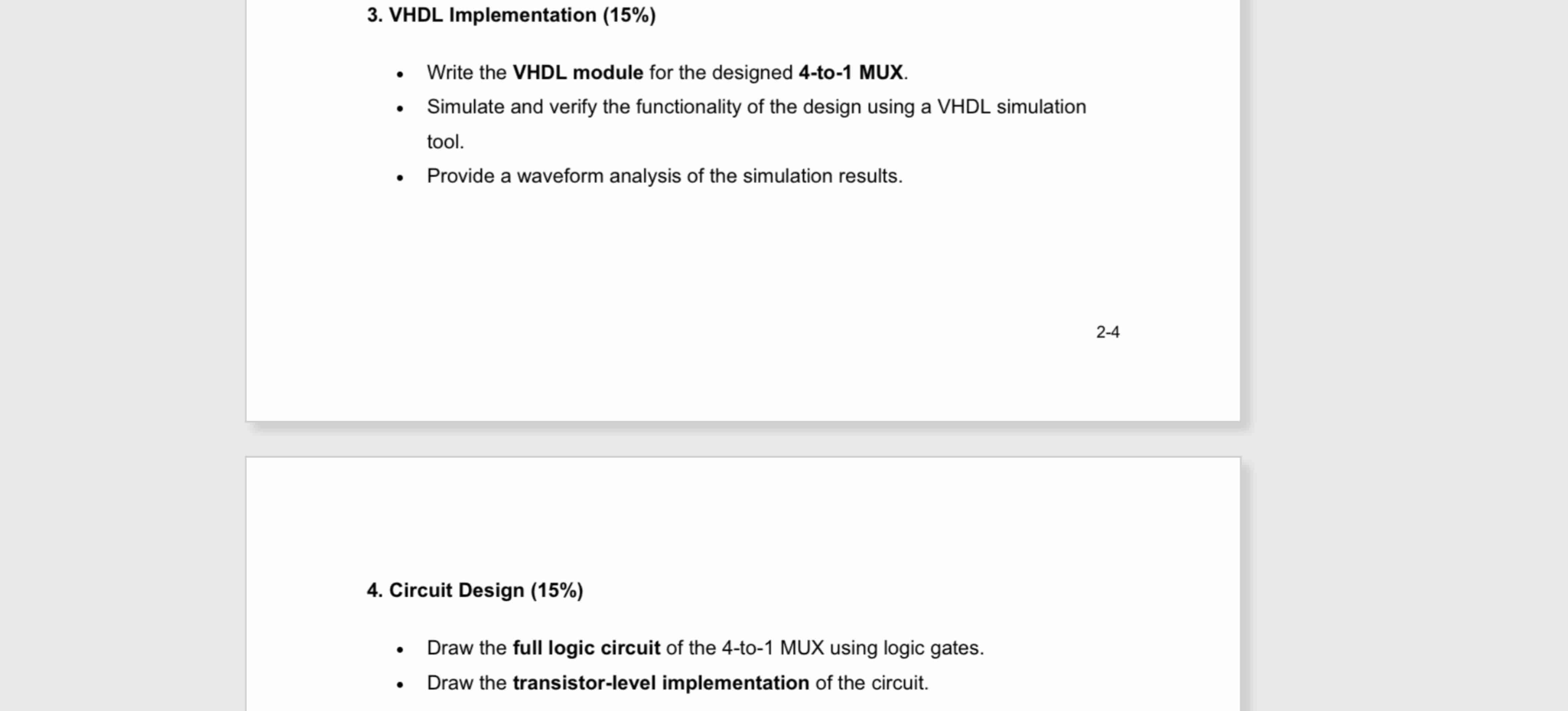Solved 3. ﻿VHDL Implementation (15\%) - ﻿Write the VHDL | Chegg.com