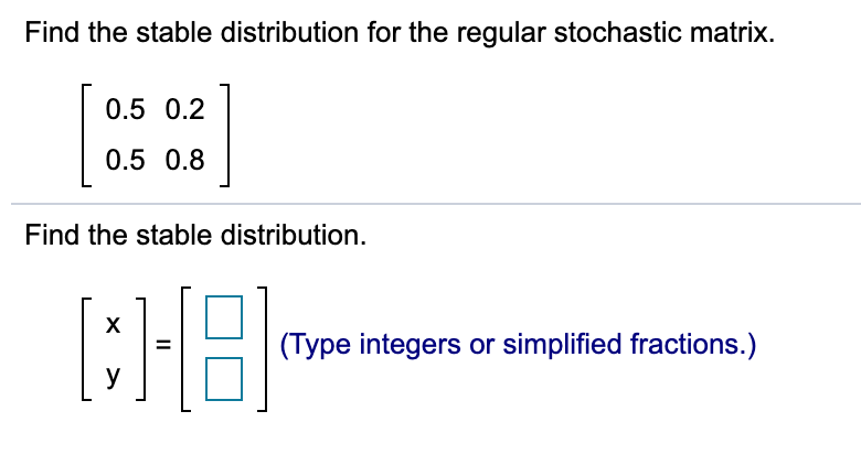 Solved Find the stable distribution for the regular | Chegg.com