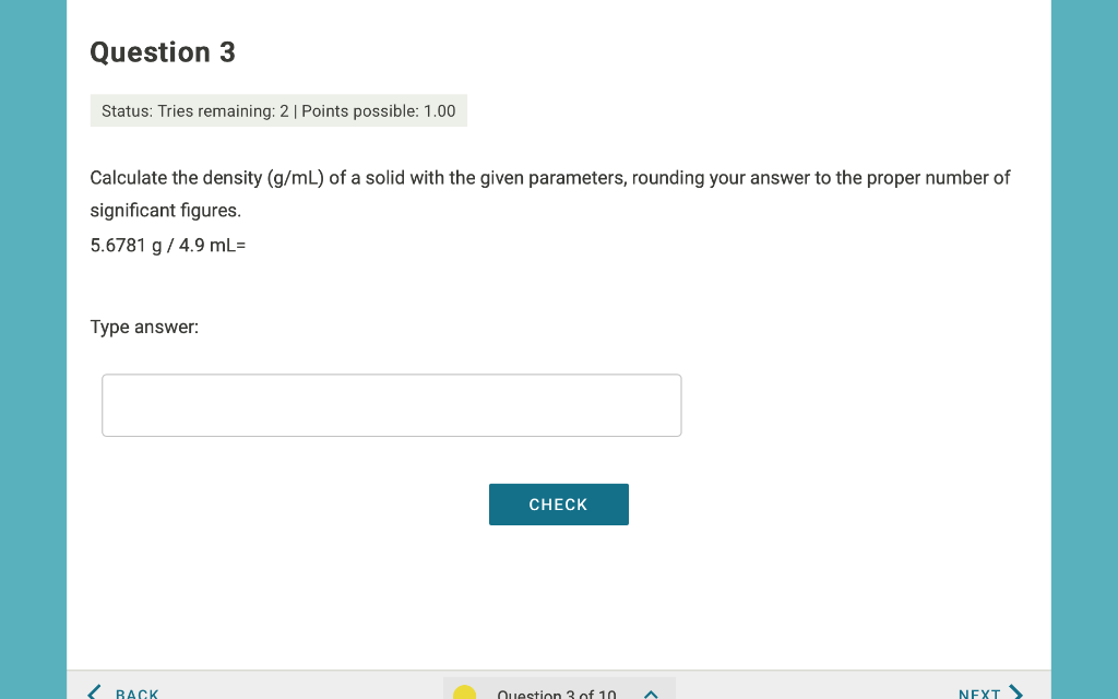 Solved Question 3 Status: Tries remaining: 2 Points | Chegg.com