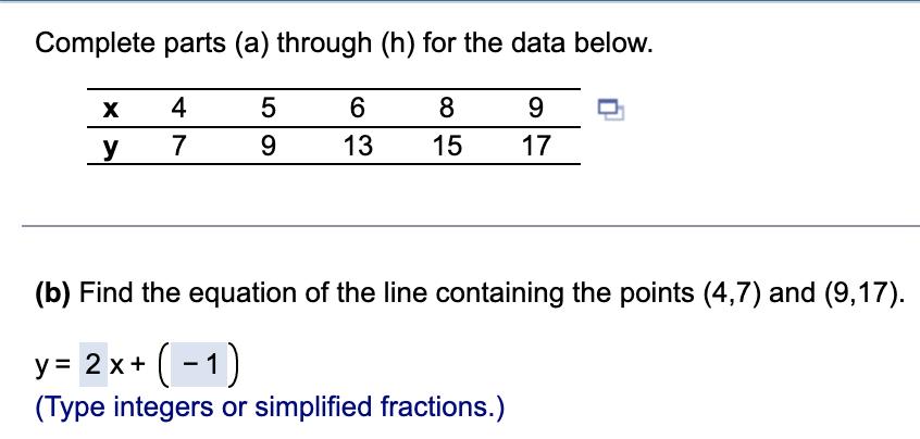 Solved (f) Compute the sum of the squared residuals for | Chegg.com