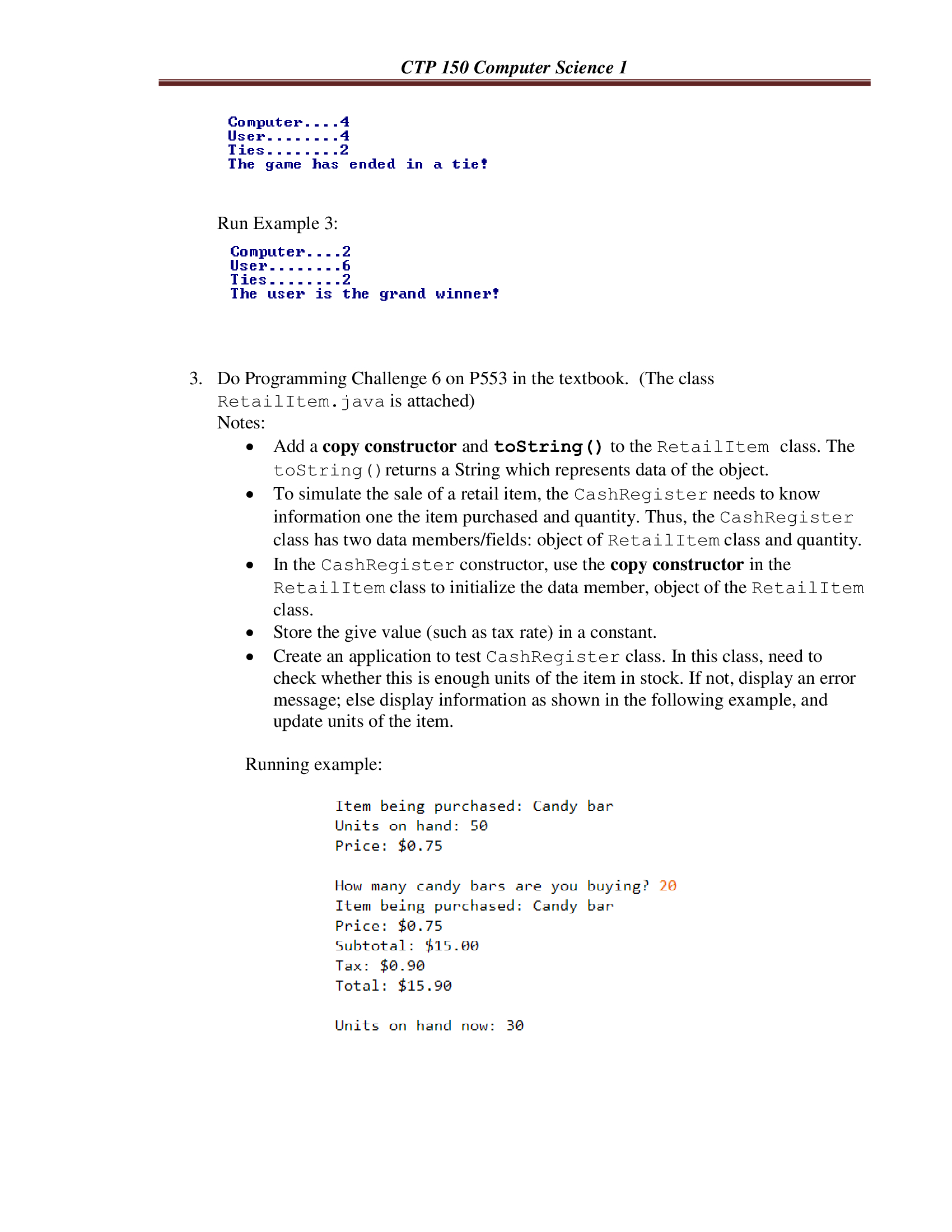 Solved Here is the Retail Class, This is in Java btw and if | Chegg.com