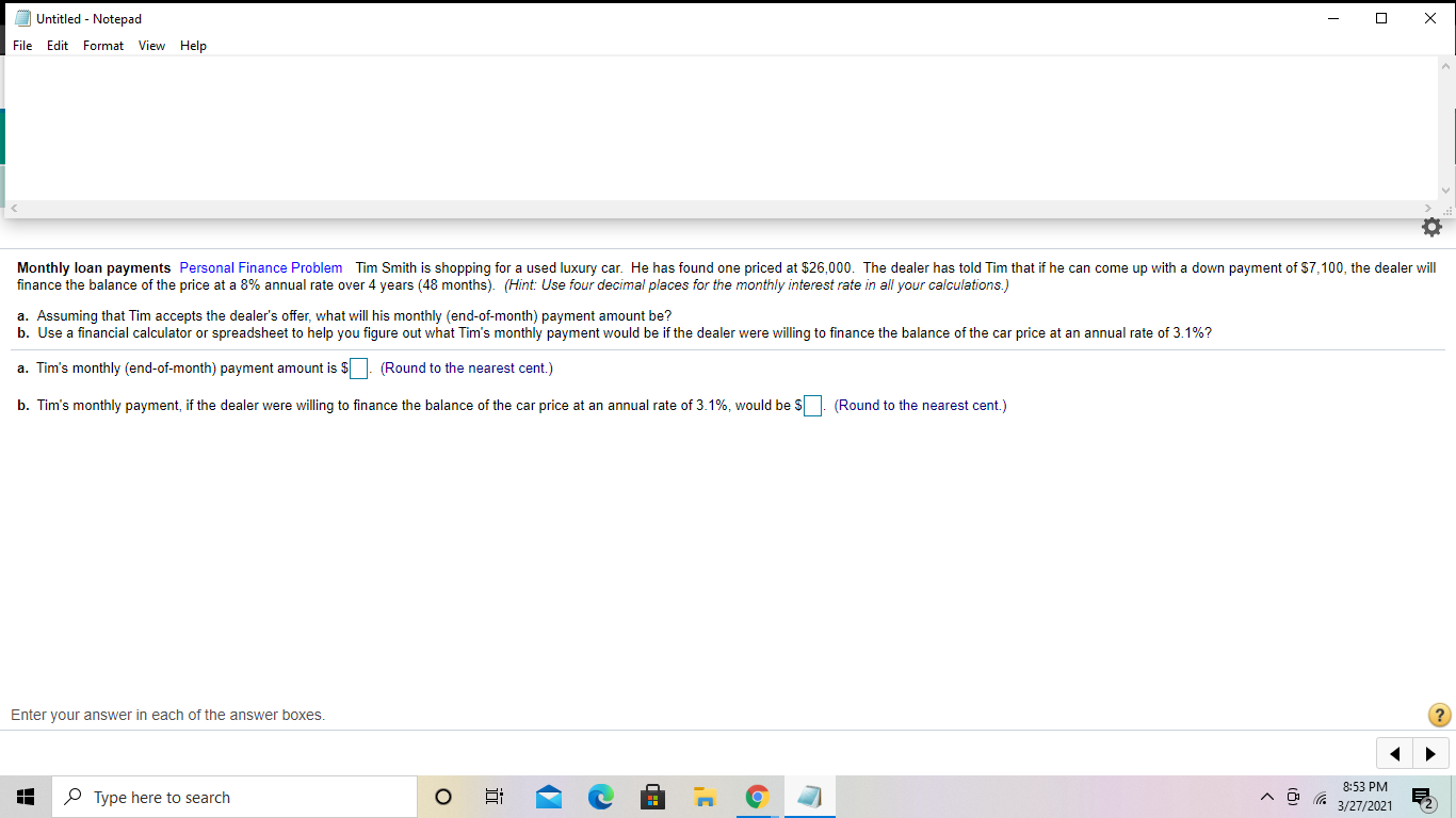 Solved х Untitled - Notepad File Edit Format View Help | Chegg.com