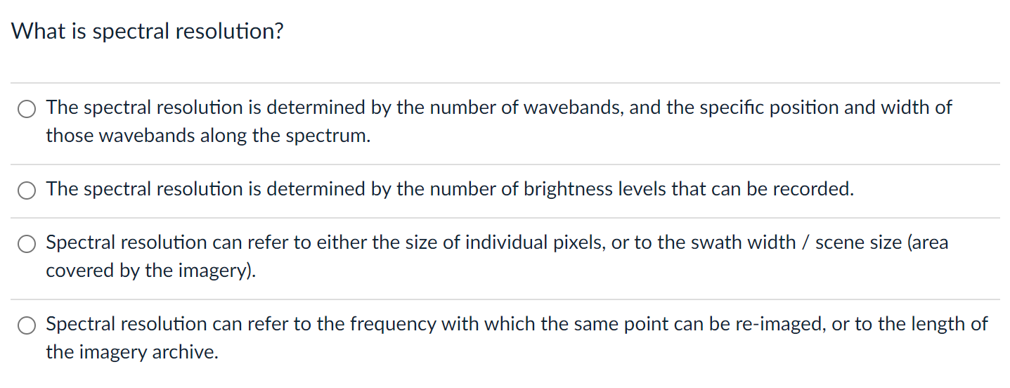 Solved What is spectral resolution? The spectral resolution | Chegg.com