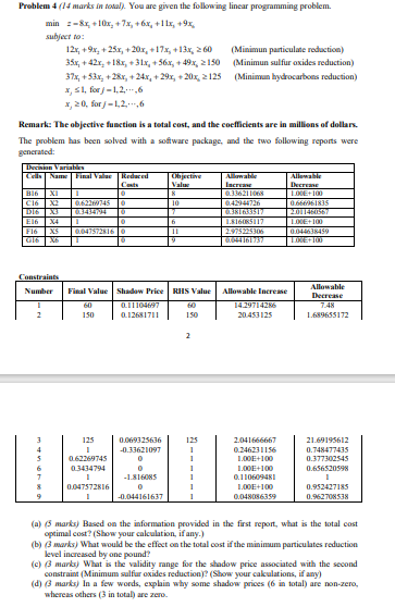 Solved Problem 4 ( 14 marks in total). You are given the | Chegg.com