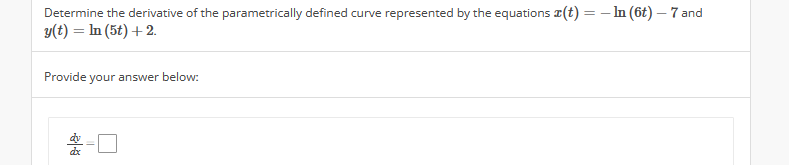 Solved Determine the derivative of the parametrically | Chegg.com