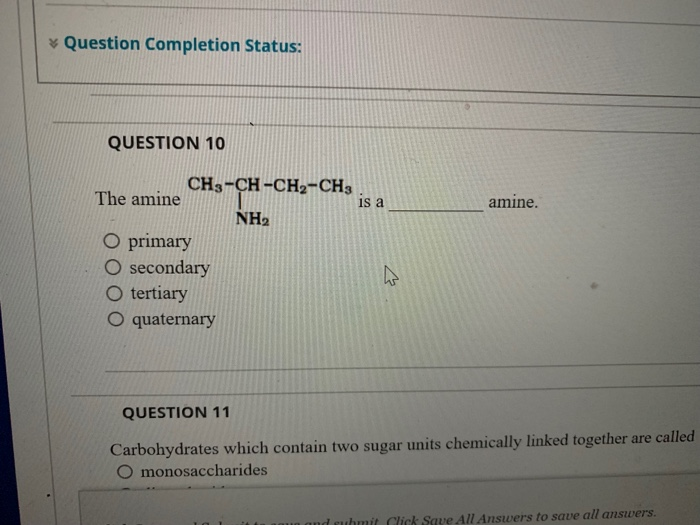 Solved v Question Completion Status: QUESTION 1 Which amine | Chegg.com