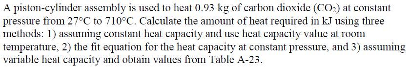 Solved TABLE A-20 Ideal Gas Specific Heats of Some Common | Chegg.com