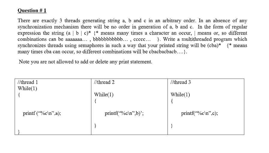 Solved Subject : Operating System LAB Note : I need c/c++ | Chegg.com