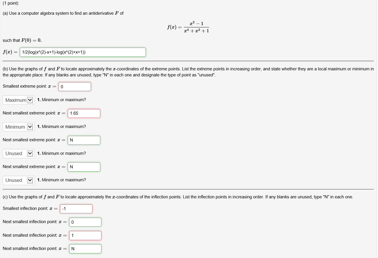 Solved (1 point) (a) Use a computer algebra system to find | Chegg.com