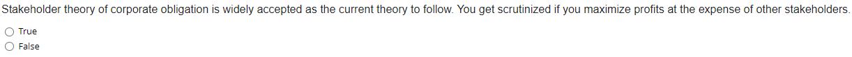 Solved Stakeholder theory of corporate obligation is widely | Chegg.com