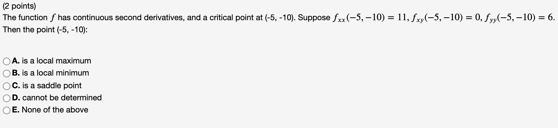 Solved (2 points) The function f has continuous second | Chegg.com