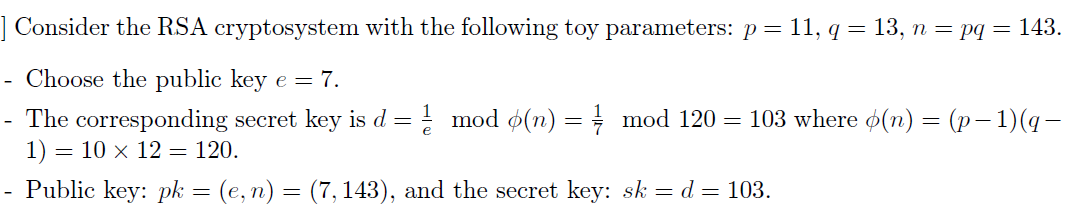 Solved | Consider the RSA cryptosystem with the following | Chegg.com