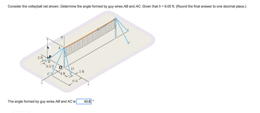 Solved Consider the volleyball net shown. Determine the | Chegg.com