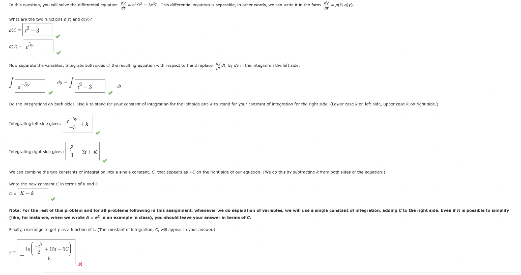 Solved What are the two functions p(t) and q(r)? ρ(t)= | Chegg.com