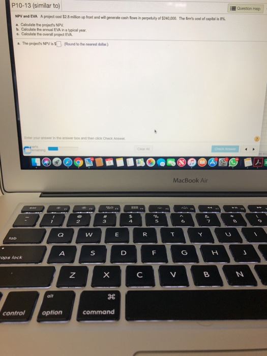 Solved P10-13 (similar to) Question Heip NPV and EVA | Chegg.com Solved P10-13 (similar to) Question Heip NPV and EVA | Chegg.com