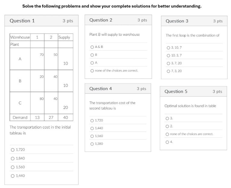 Solved Solve the following problems and show your complete | Chegg.com