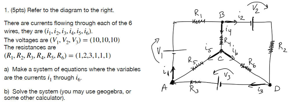 Solved 1. (5pts) Refer to the diagram to the right. There | Chegg.com